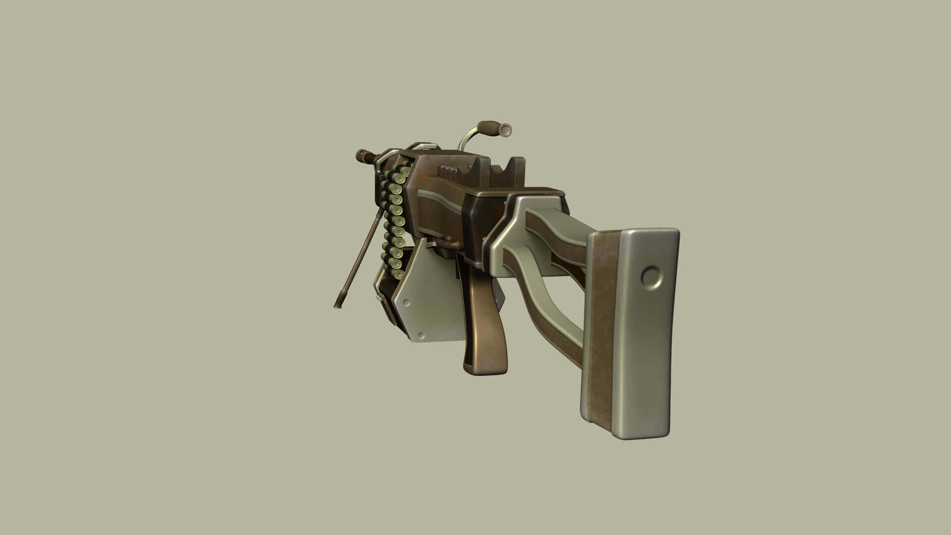 Sci-Fi Gun 06 - Desert Negev 3D Model by gsommer
