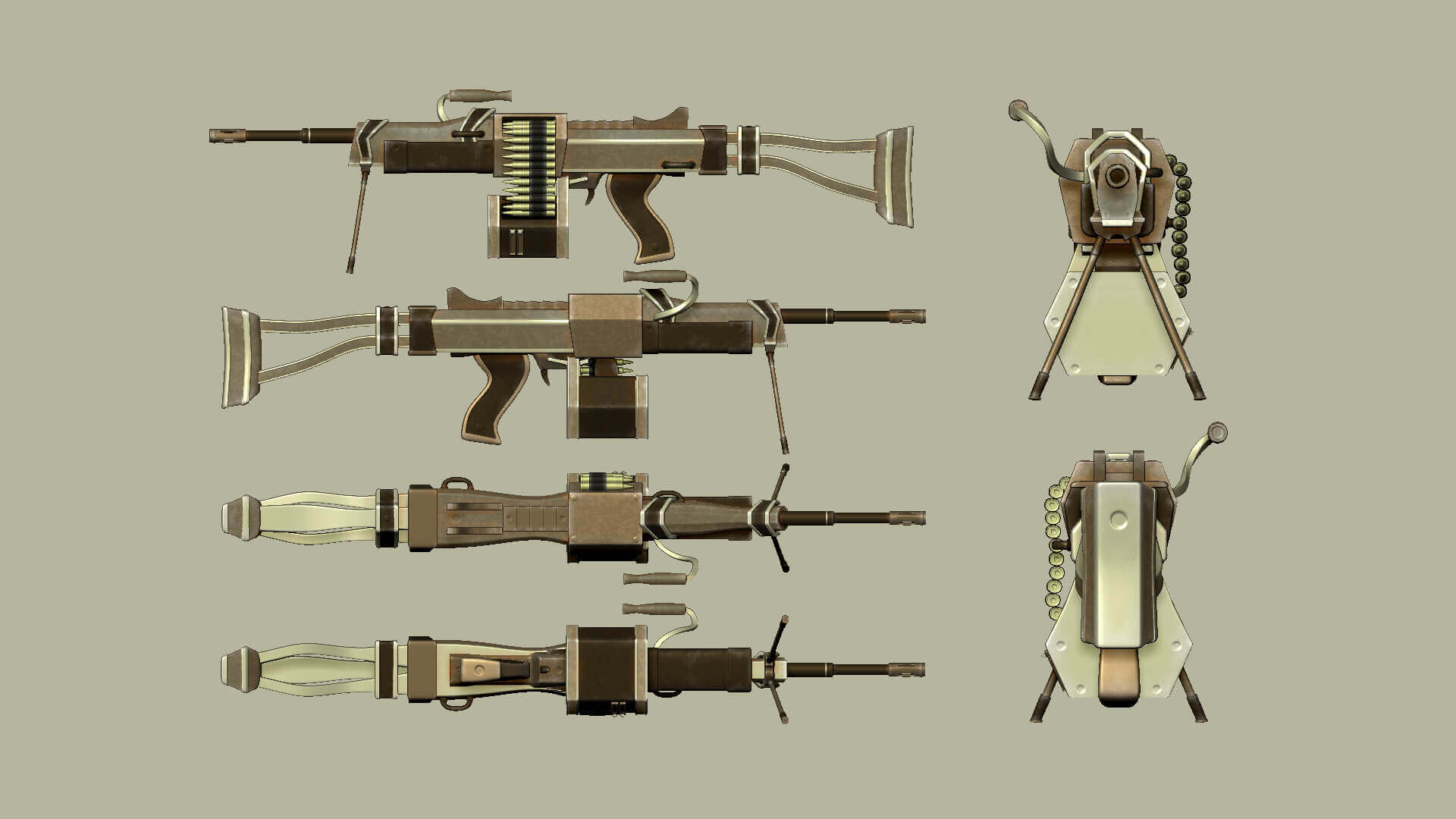Sci-Fi Gun 06 - Desert Negev 3D Model by gsommer