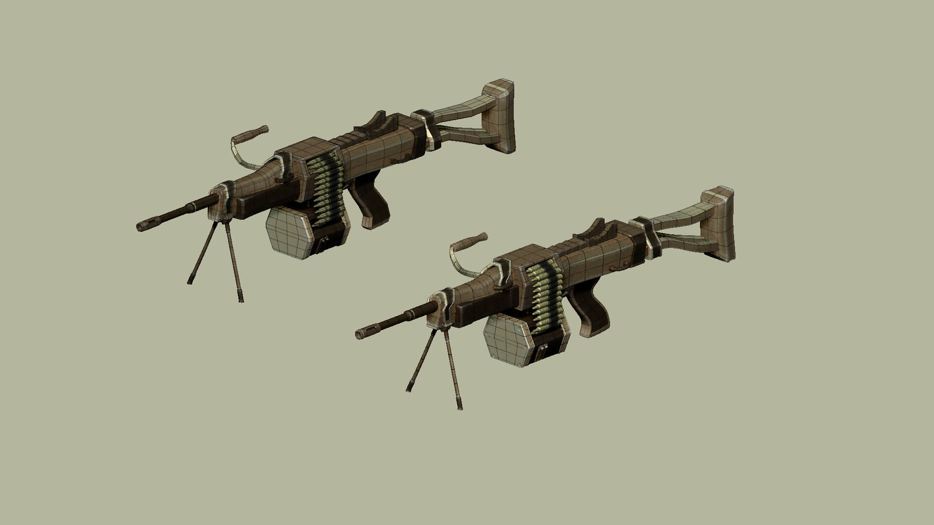 Sci-Fi Gun 06 - Desert Negev 3D Model by gsommer