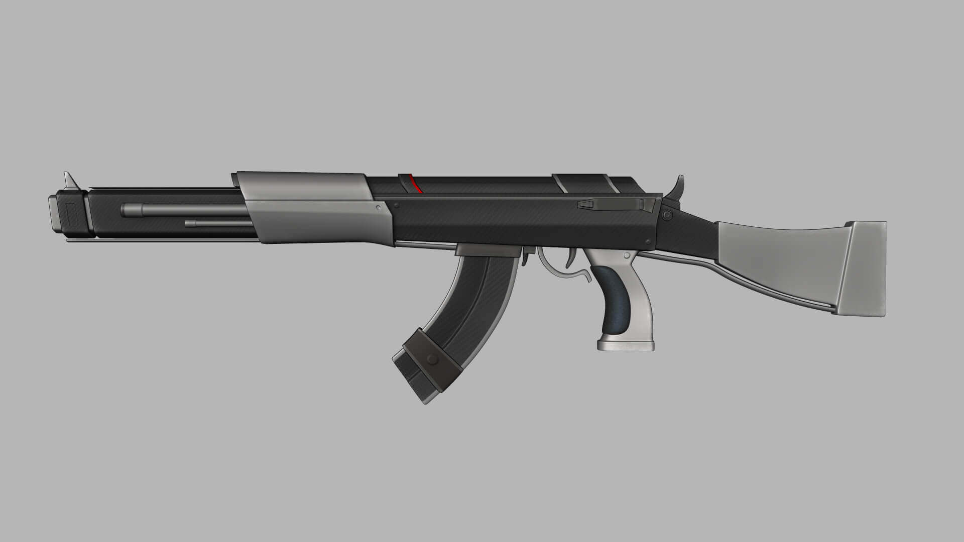 Sci-Fi Gun 08 - Carbon Fiber Ak47 3D Model by gsommer