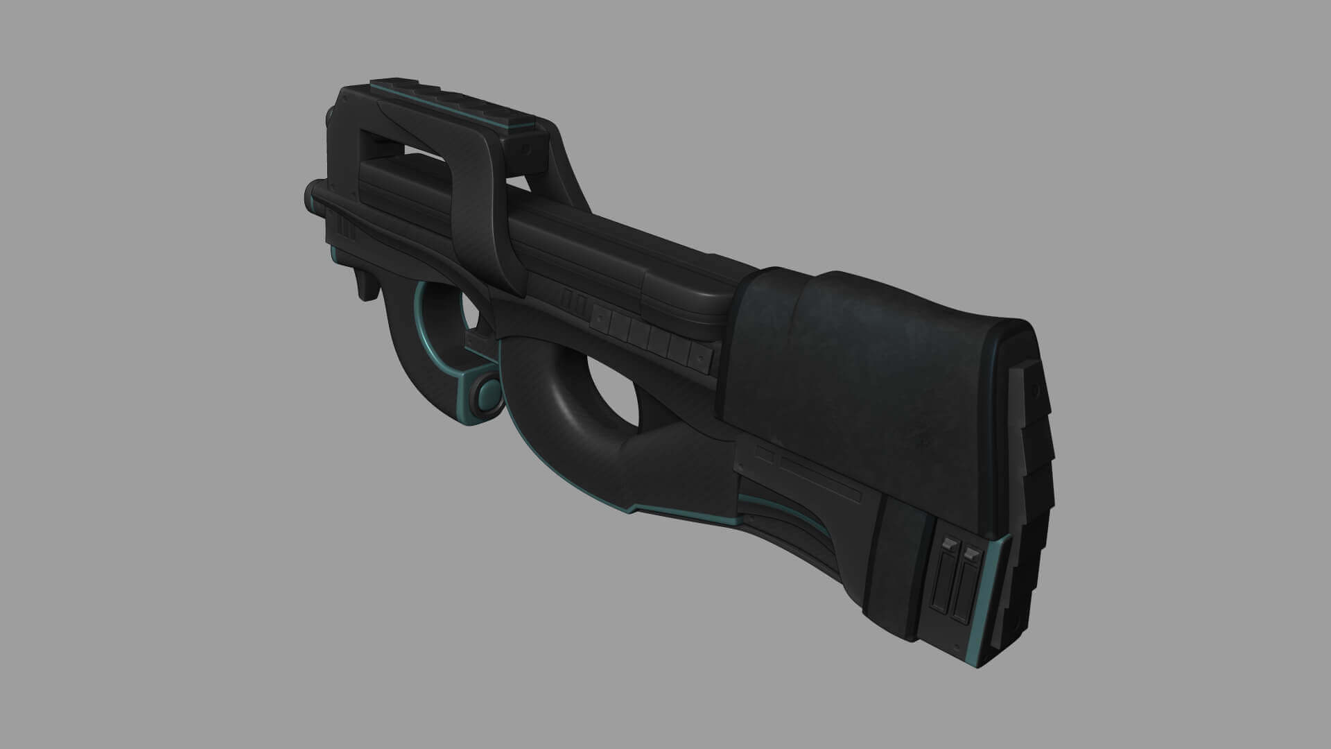 Sci-Fi Gun 09 - Carbon Fiber P90 3D Model by gsommer