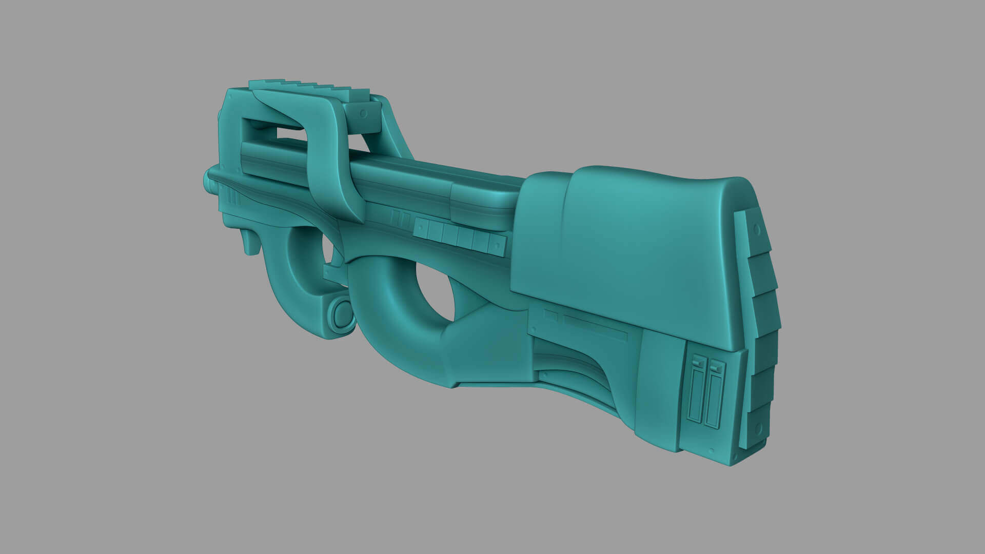 Sci-Fi Gun 09 - Carbon Fiber P90 3D Model by gsommer