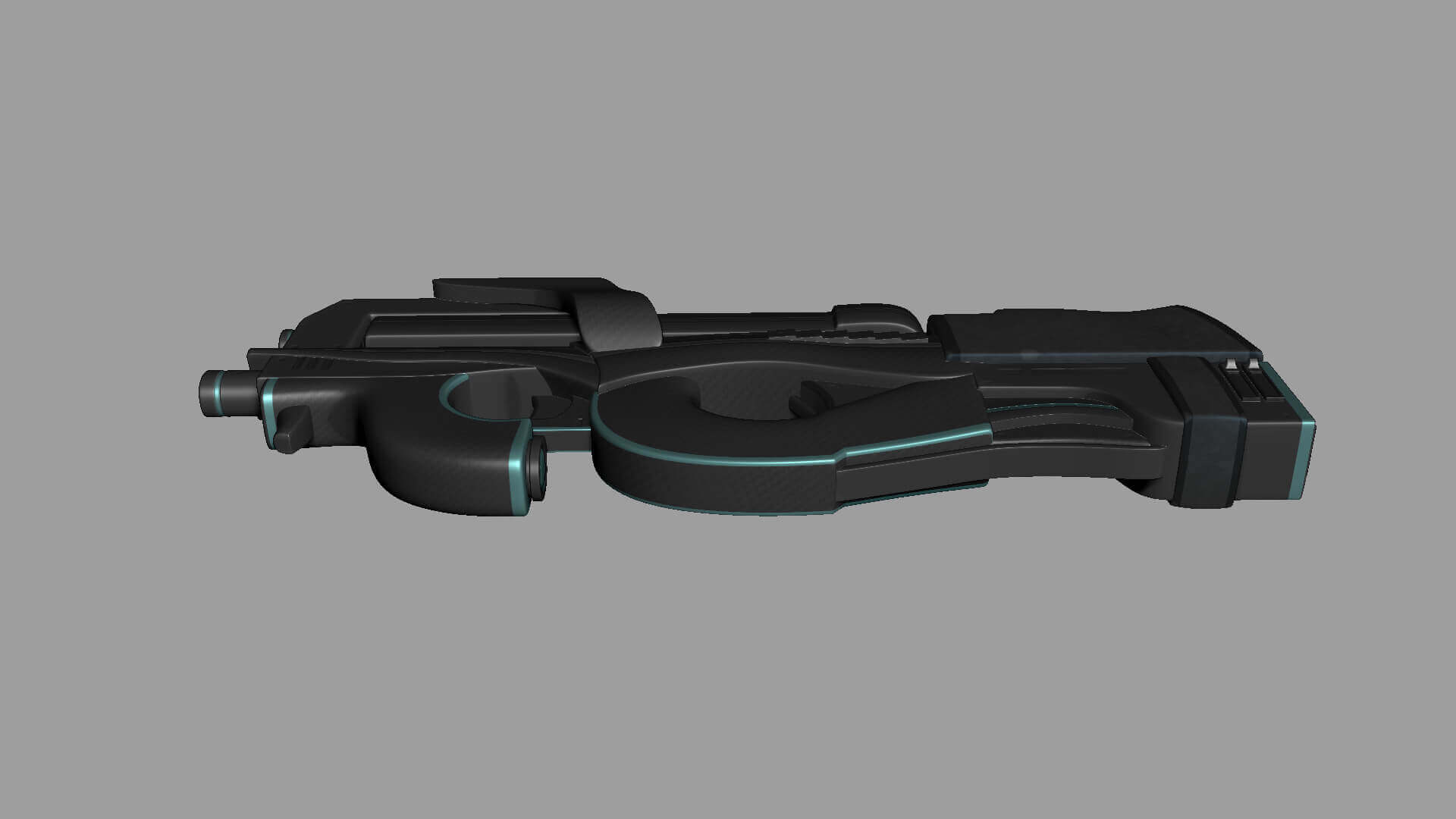 Sci-Fi Gun 09 - Carbon Fiber P90 3D Model by gsommer