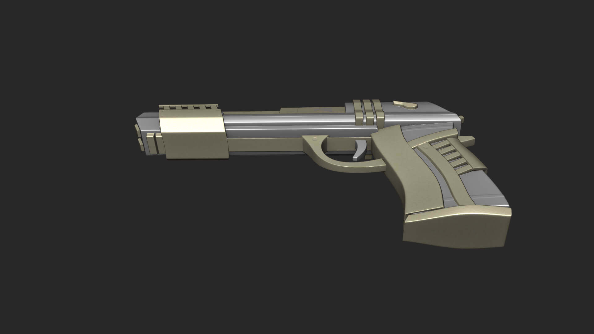 Sci-Fi Gun 11 - Golden Desert 3D Model by gsommer