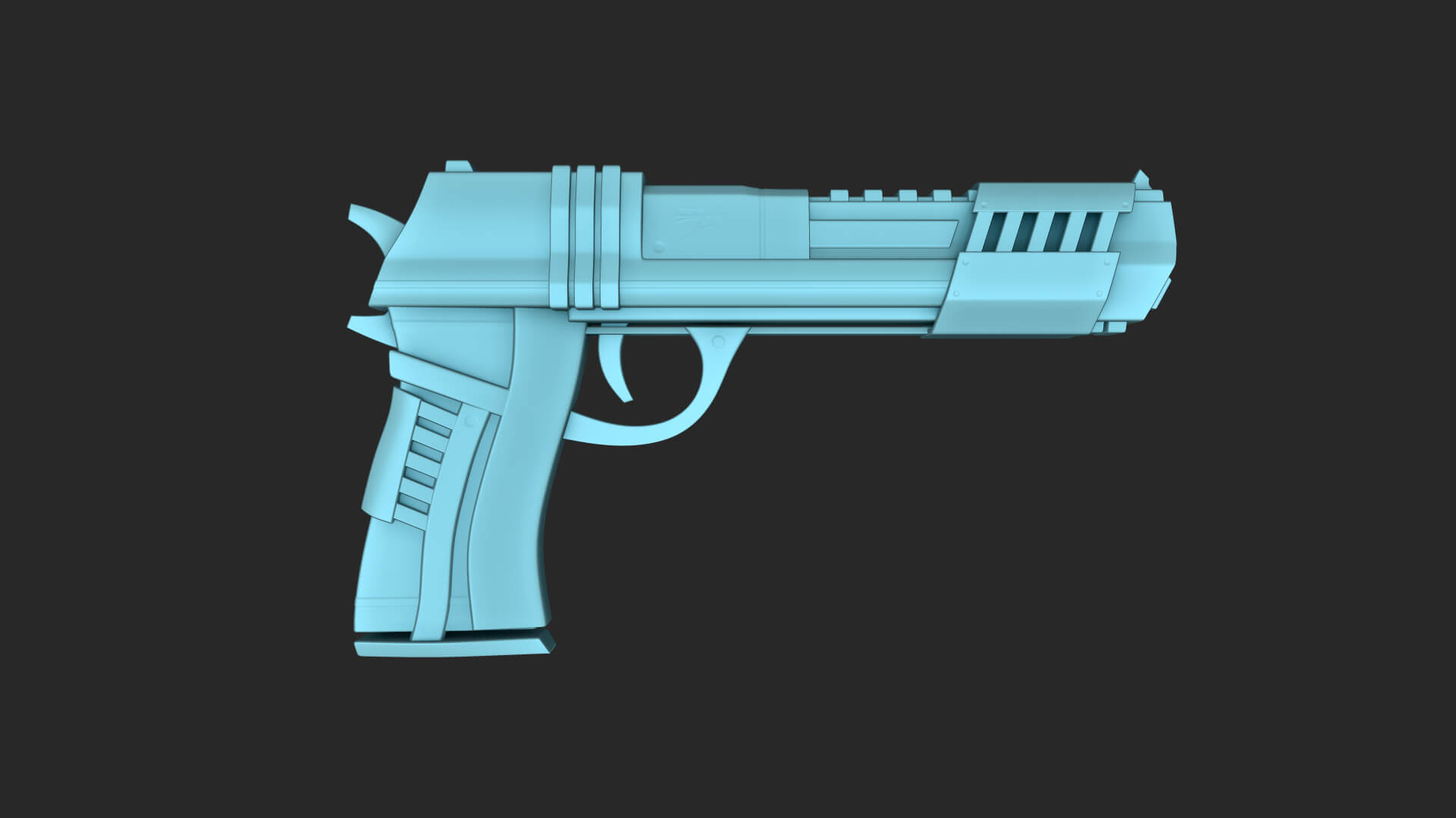 Sci-Fi Gun 11 - Golden Desert 3D Model by gsommer