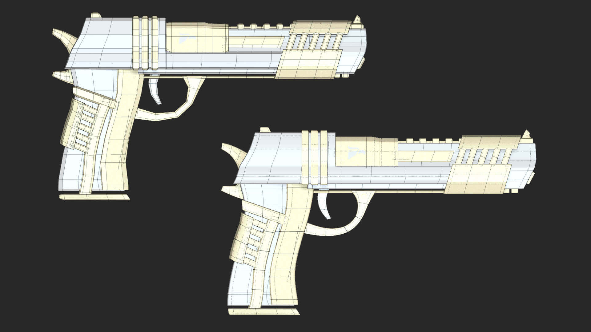 Sci-Fi Gun 11 - Golden Desert 3D Model by gsommer