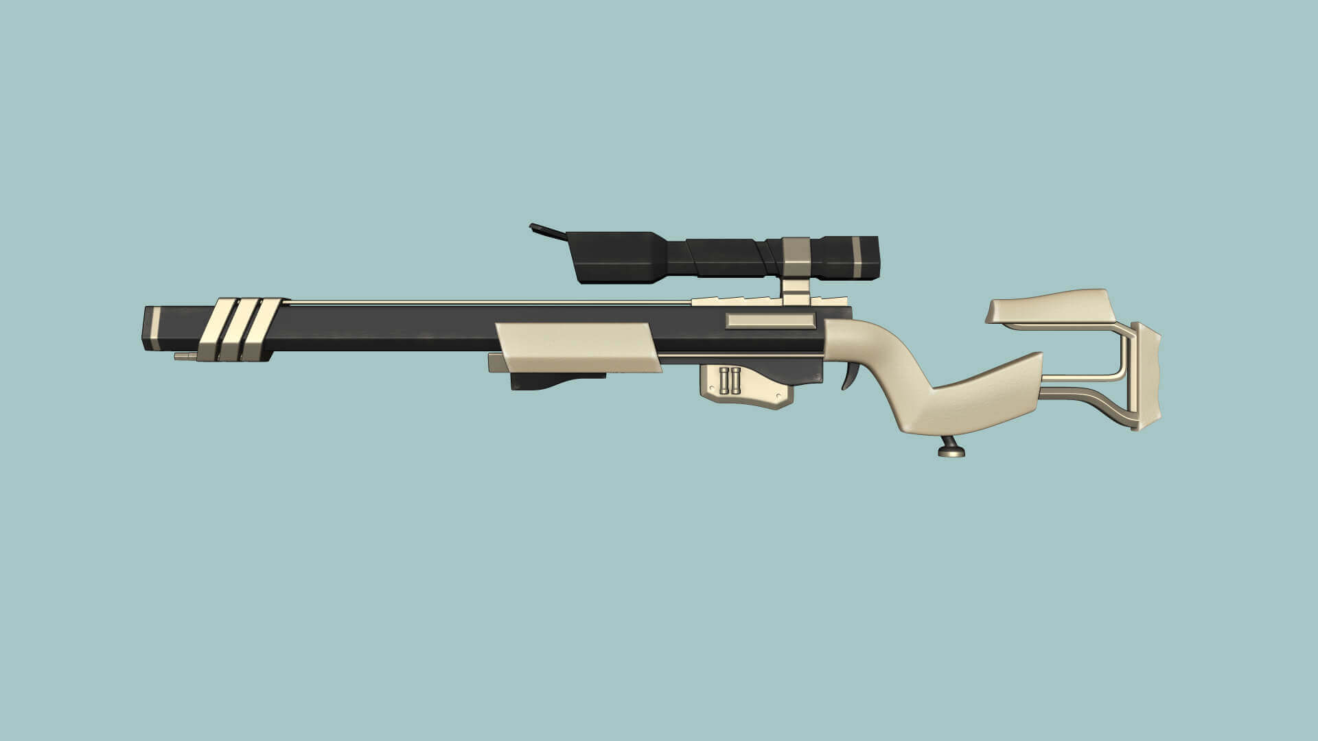 Sci-Fi Gun 12 - Sniper Luxury 3D Model by gsommer
