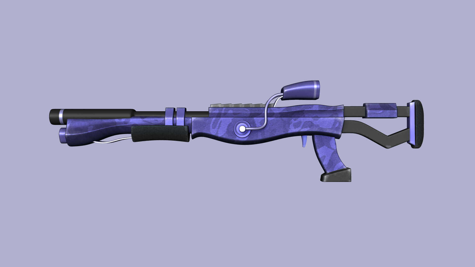 Sci-Fi Gun 13 - Blue Shotgun 3D Model by gsommer
