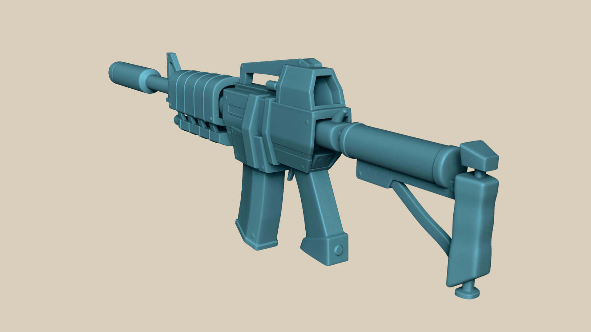 Sci-Fi Gun 14 - M4a1-S Desert 3D Model by gsommer