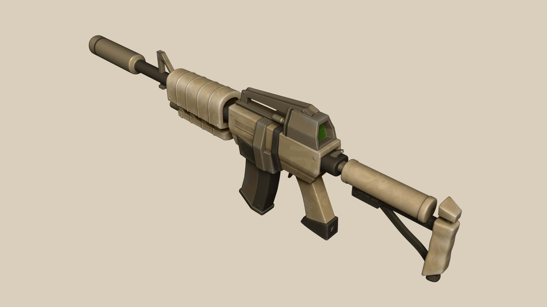 Sci-Fi Gun 14 - M4a1-S Desert 3D Model by gsommer