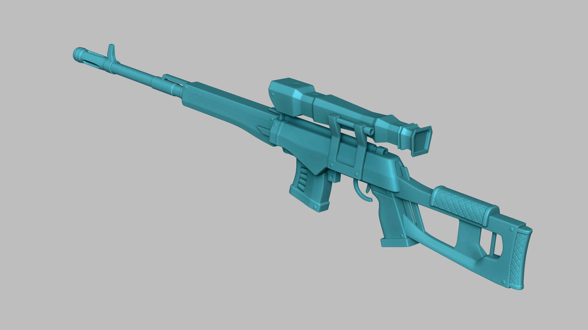 Sci-Fi Gun 15 - Dragunov Sniper 3D Model by gsommer
