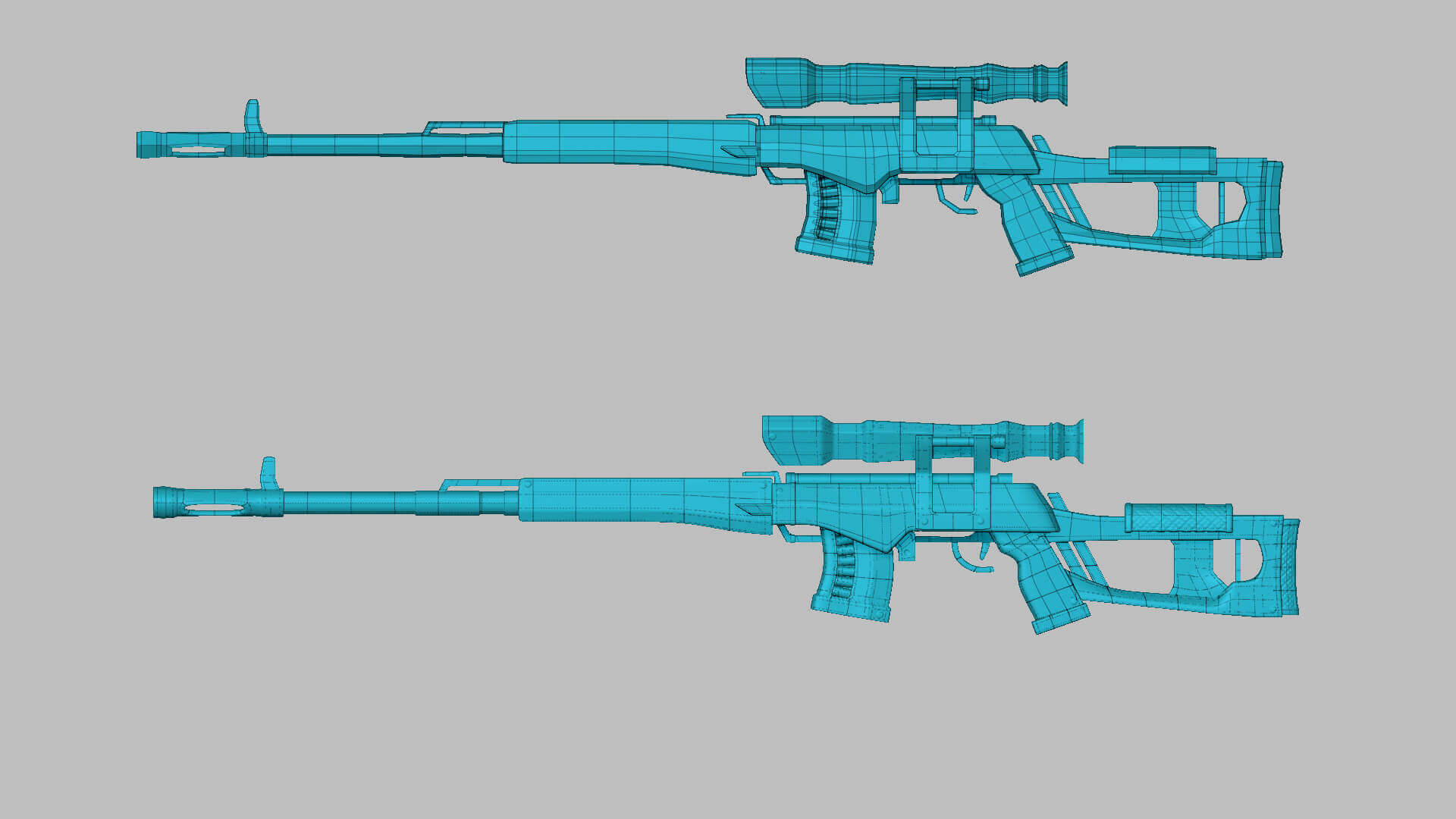 Sci-Fi Gun 15 - Dragunov Sniper 3D Model by gsommer