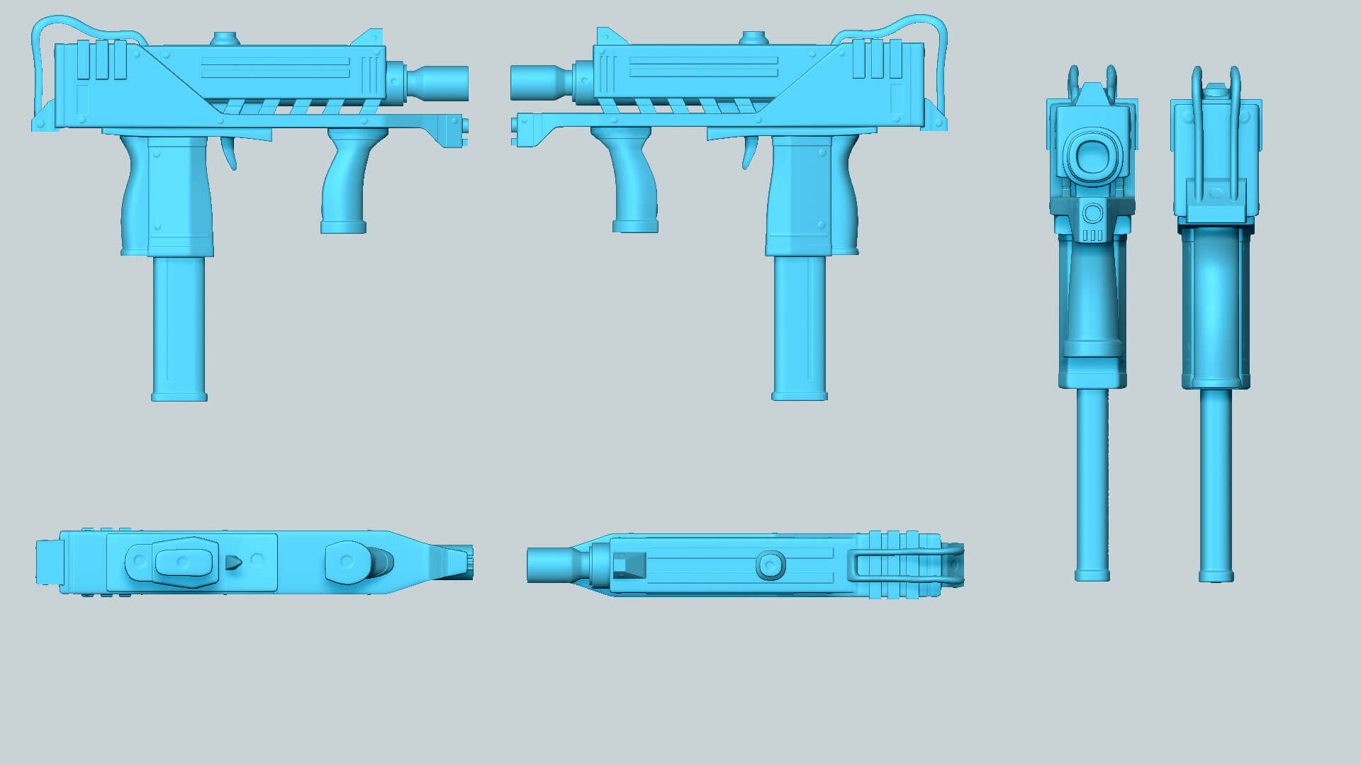 Sci-Fi Gun 16 - Mac10 3D Model by gsommer