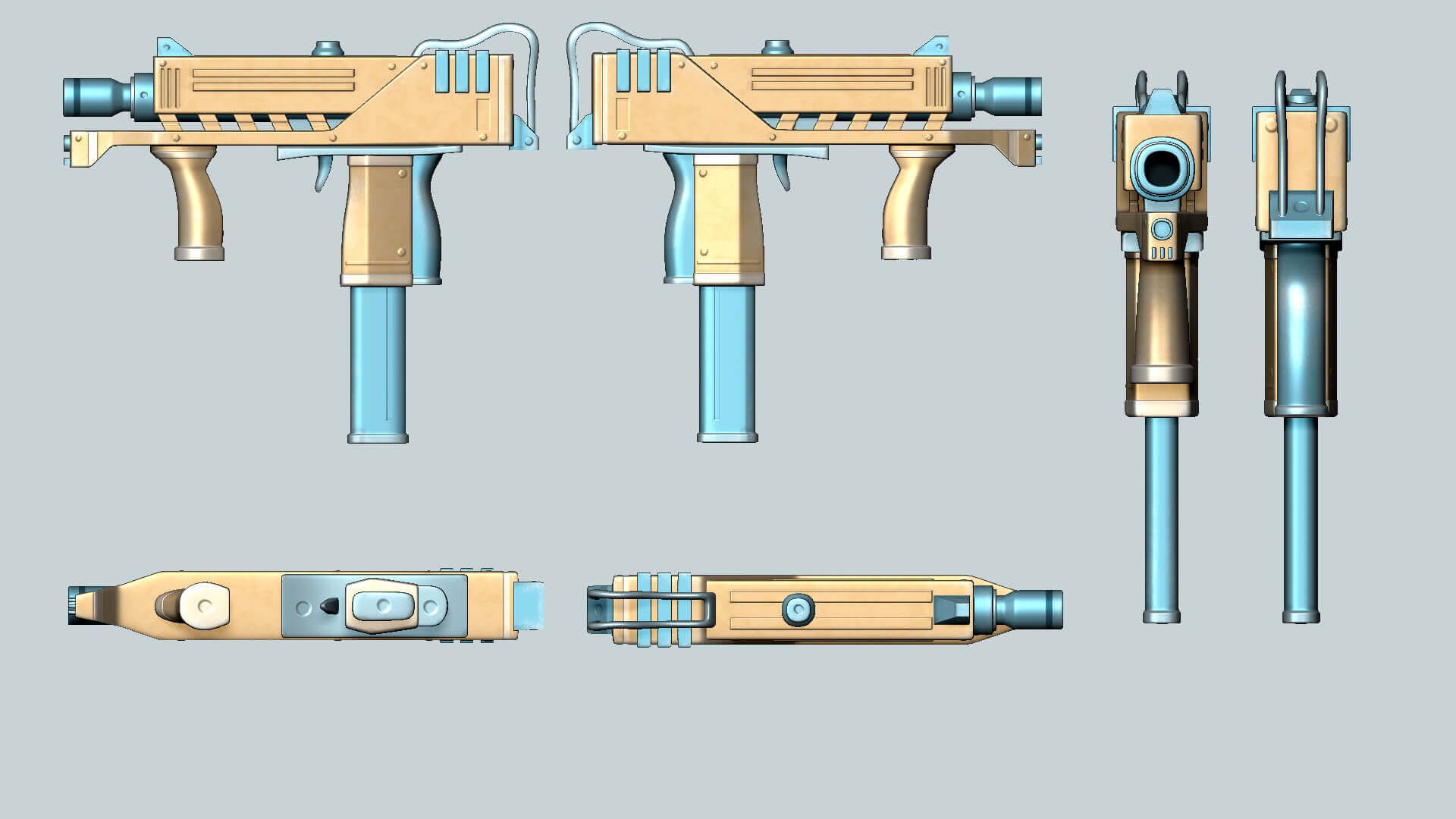 Sci-Fi Gun 16 - Mac10 3D Model by gsommer