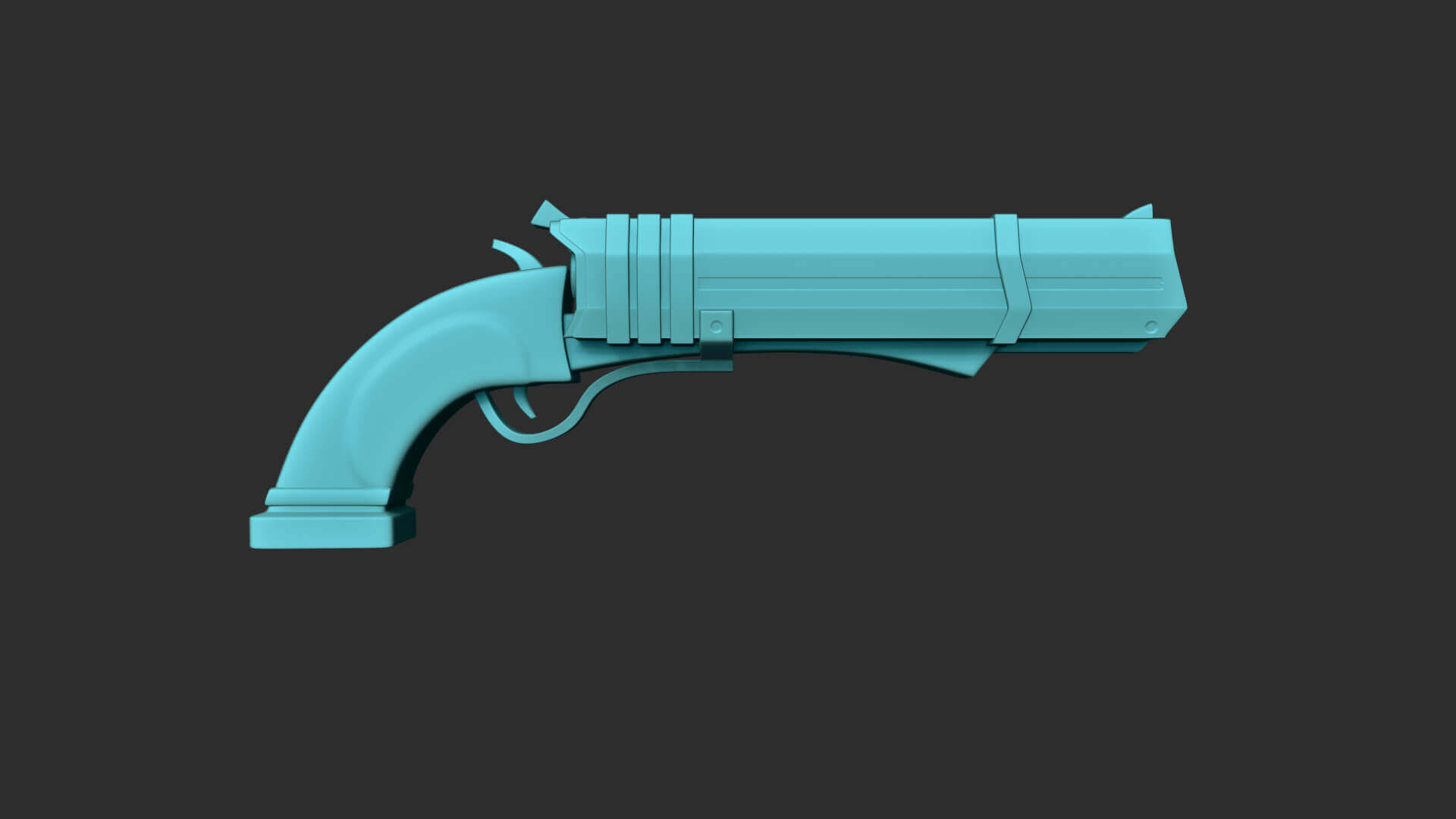 Sci-Fi Gun 19 - Short Shotgun 3D Model by gsommer