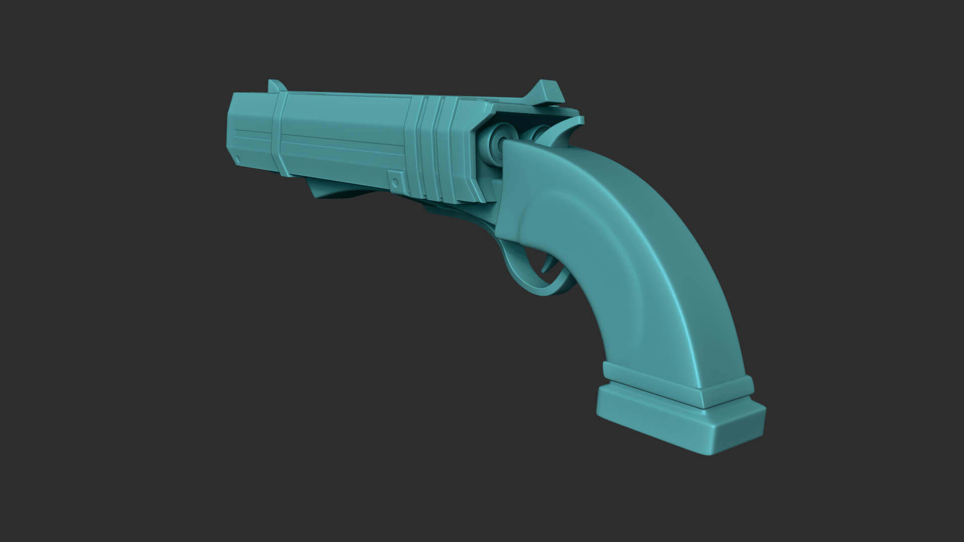 Sci-Fi Gun 19 - Short Shotgun 3D Model by gsommer
