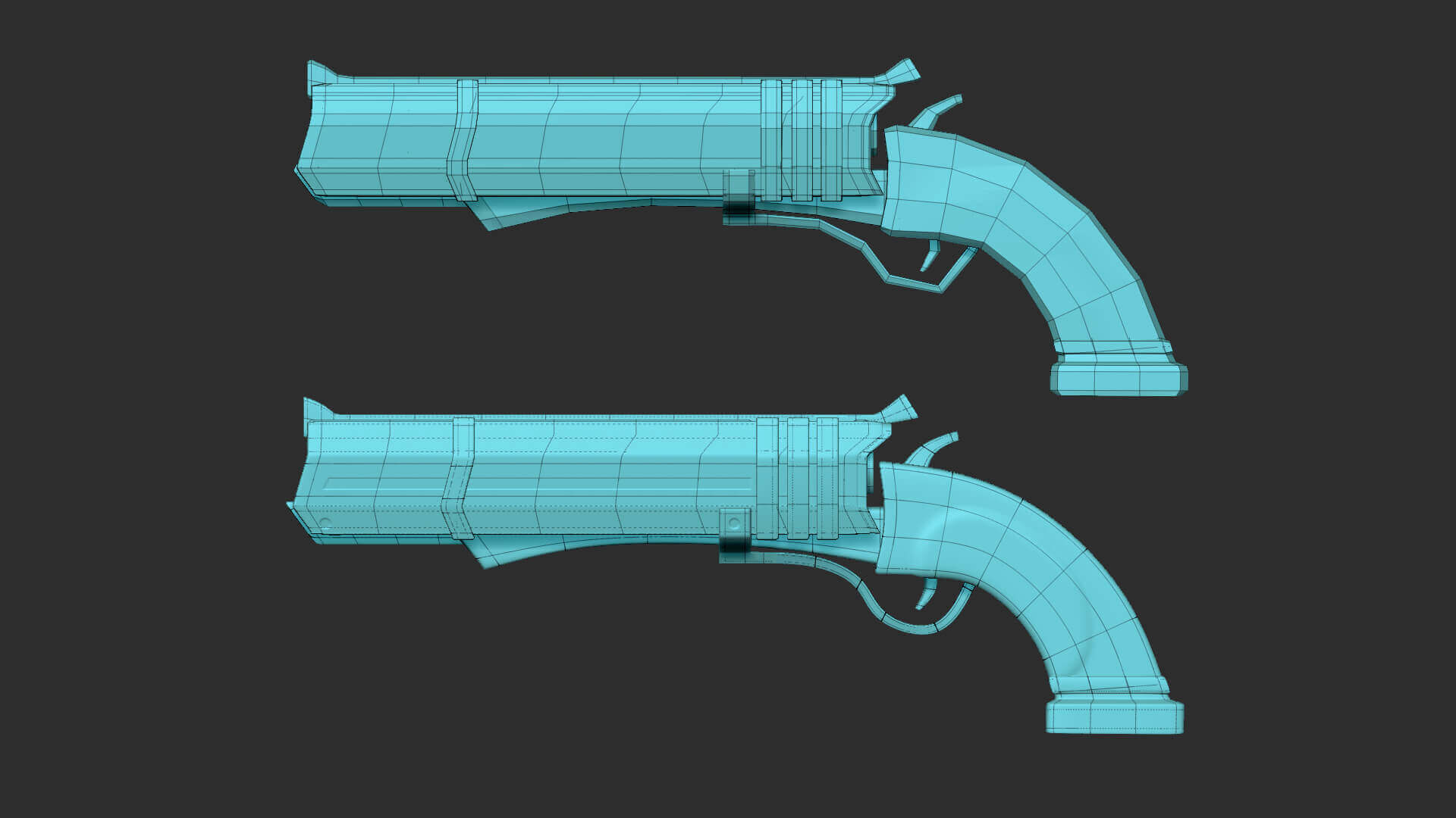 Sci-Fi Gun 19 - Short Shotgun 3D Model by gsommer