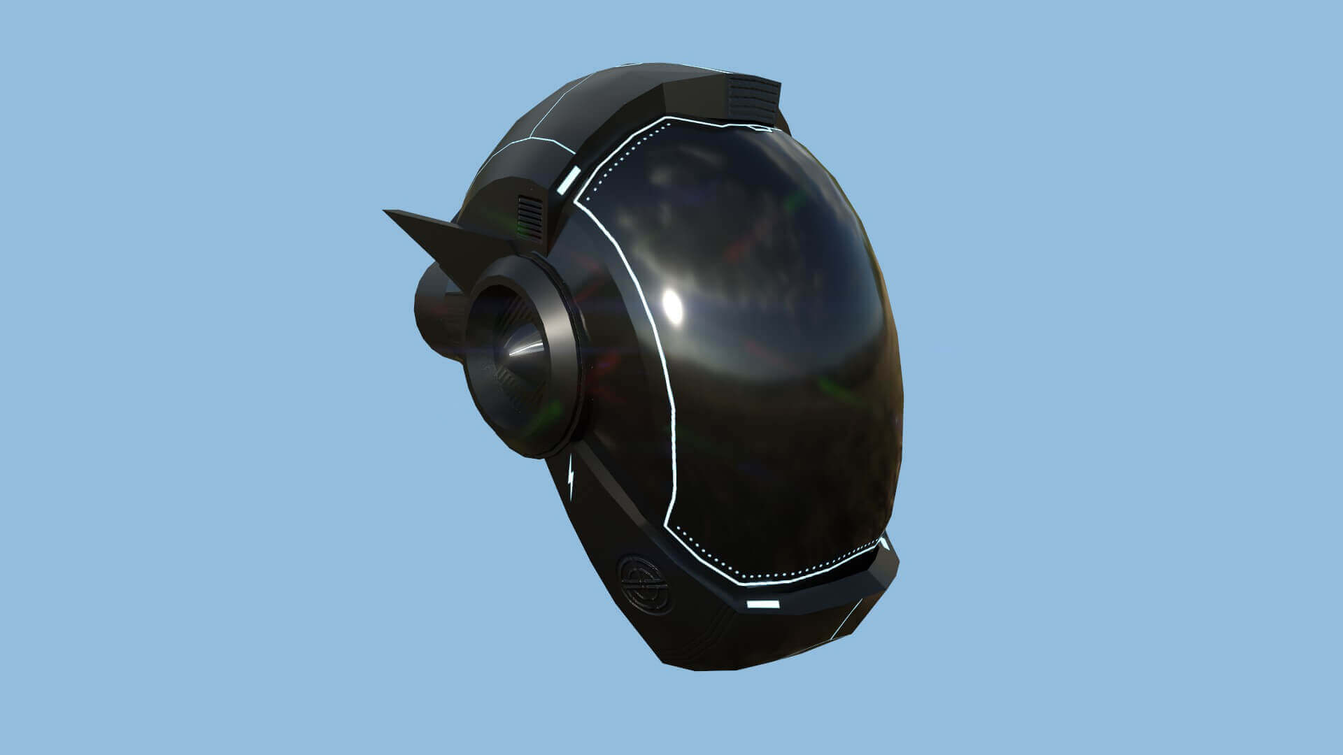 Sci-Fi Helmet 01 - Black 3D Model by gsommer