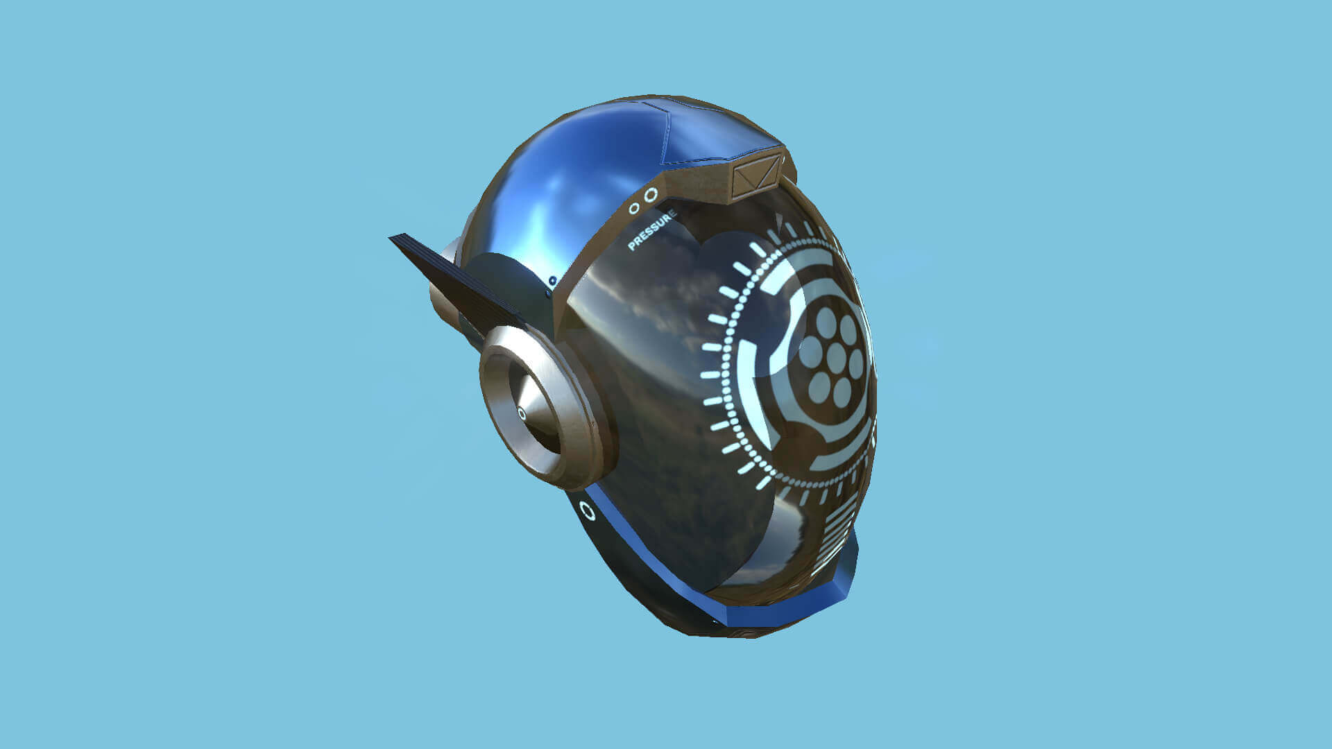 Sci-Fi Helmet 03 - Steel Blue 3D Model by gsommer