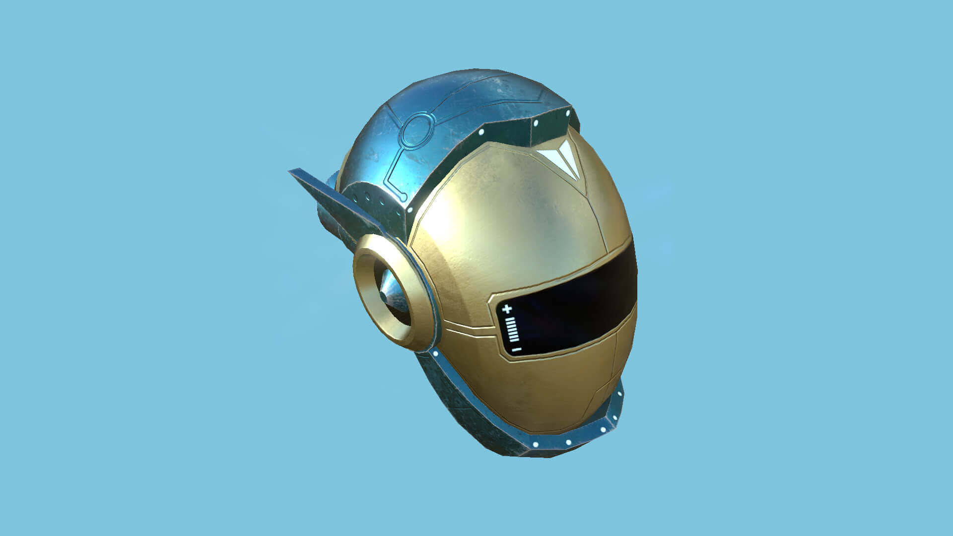 Sci-Fi Helmet 05 - Blue and Gold 3D Model by gsommer