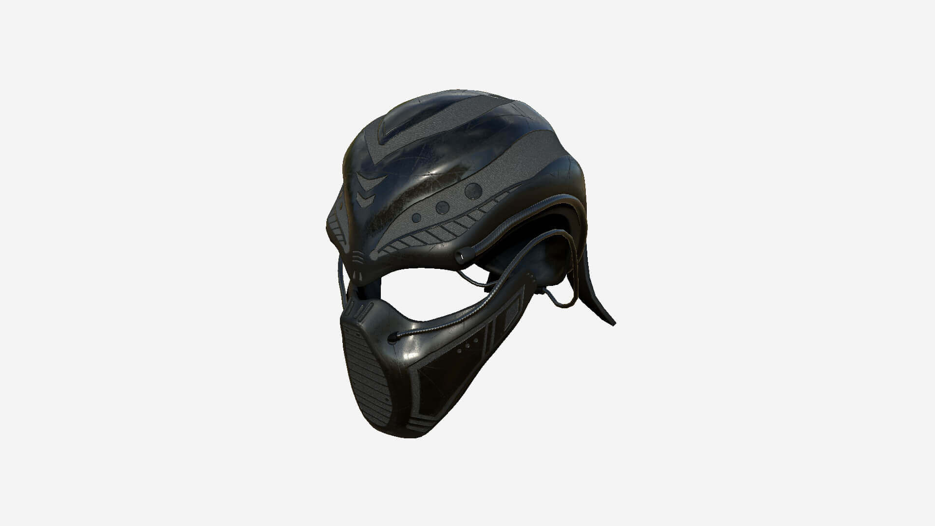 Sci-Fi Ninja Mask A 01 - Black Latex 3D Model by gsommer
