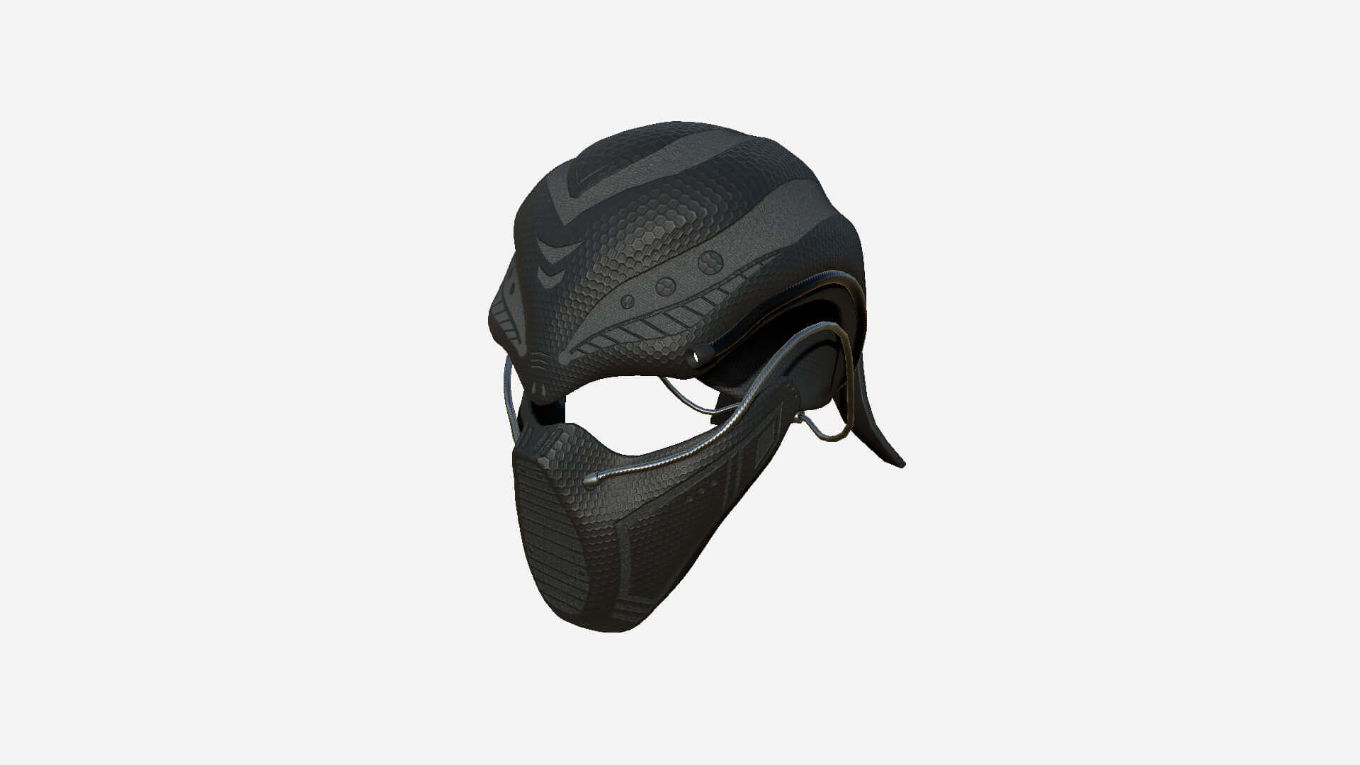Sci-Fi Ninja Mask A 02 - Black Rubber 3D Model by gsommer