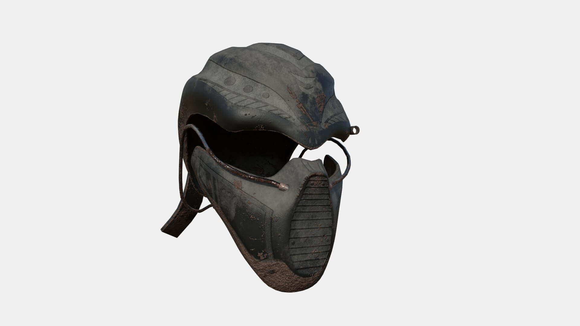 Sci-Fi Ninja Mask A 03 - Black Dirt 3D Model by gsommer