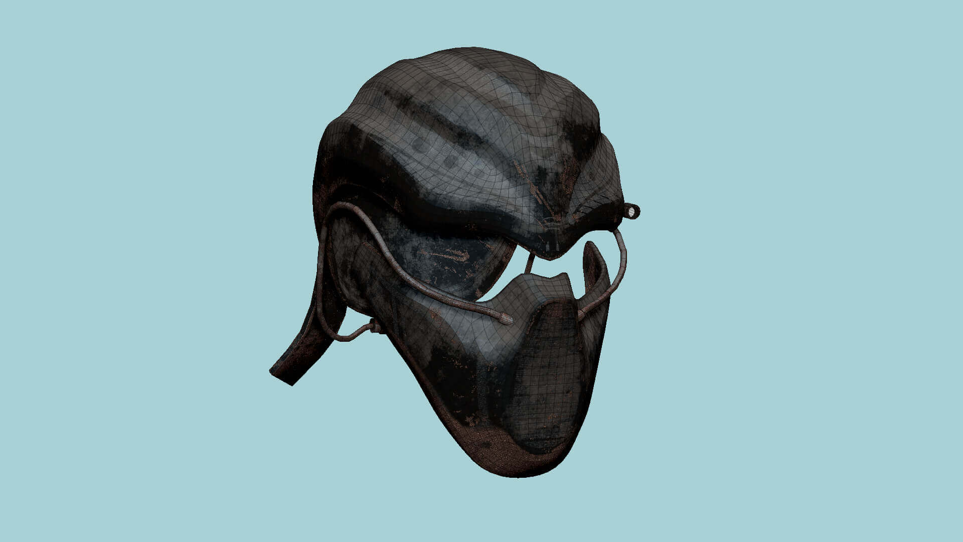 Sci-Fi Ninja Mask A 03 - Black Dirt 3D Model by gsommer