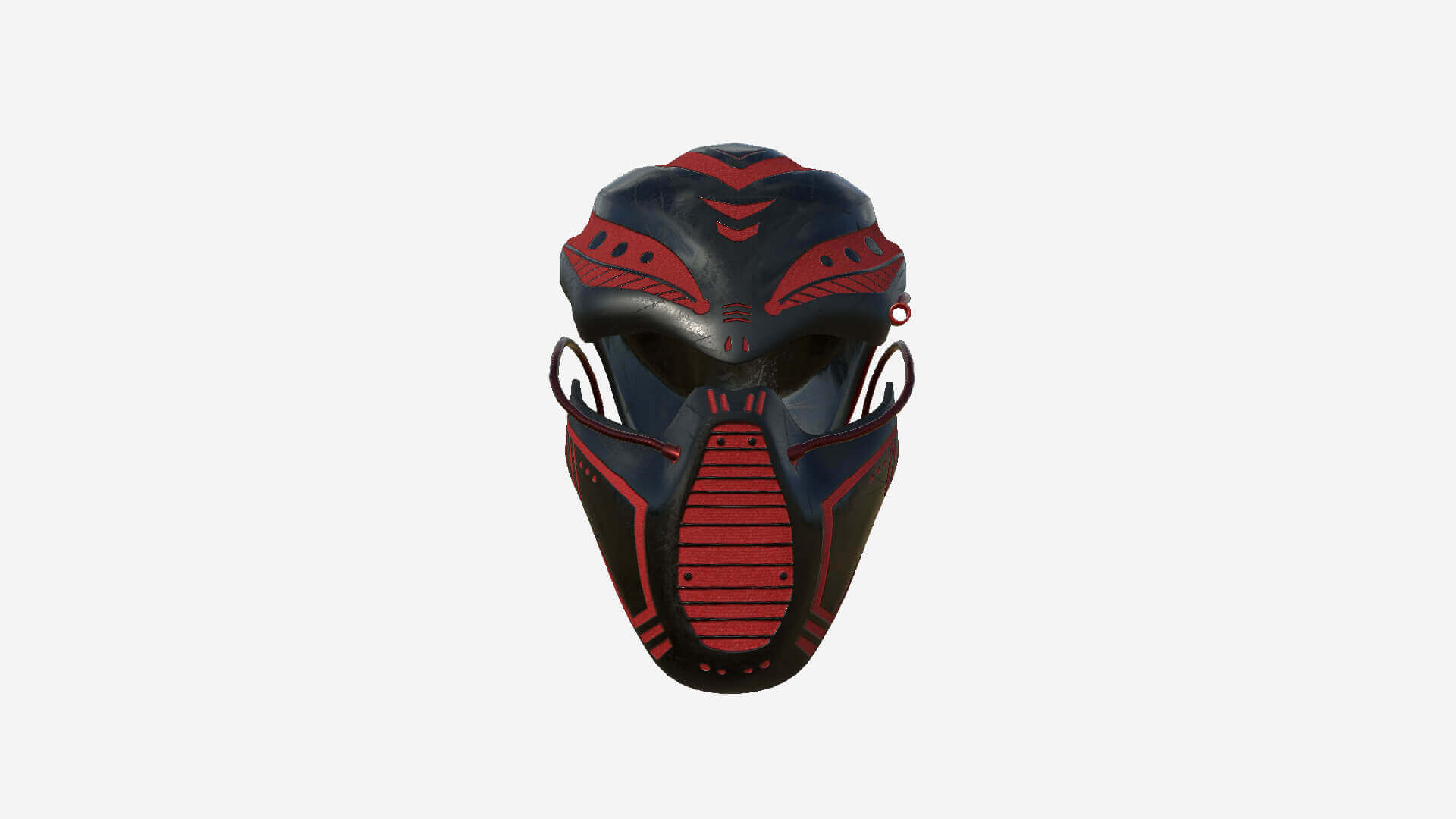 Sci-Fi Ninja Mask A 04 - Black and Red 3D Model by gsommer