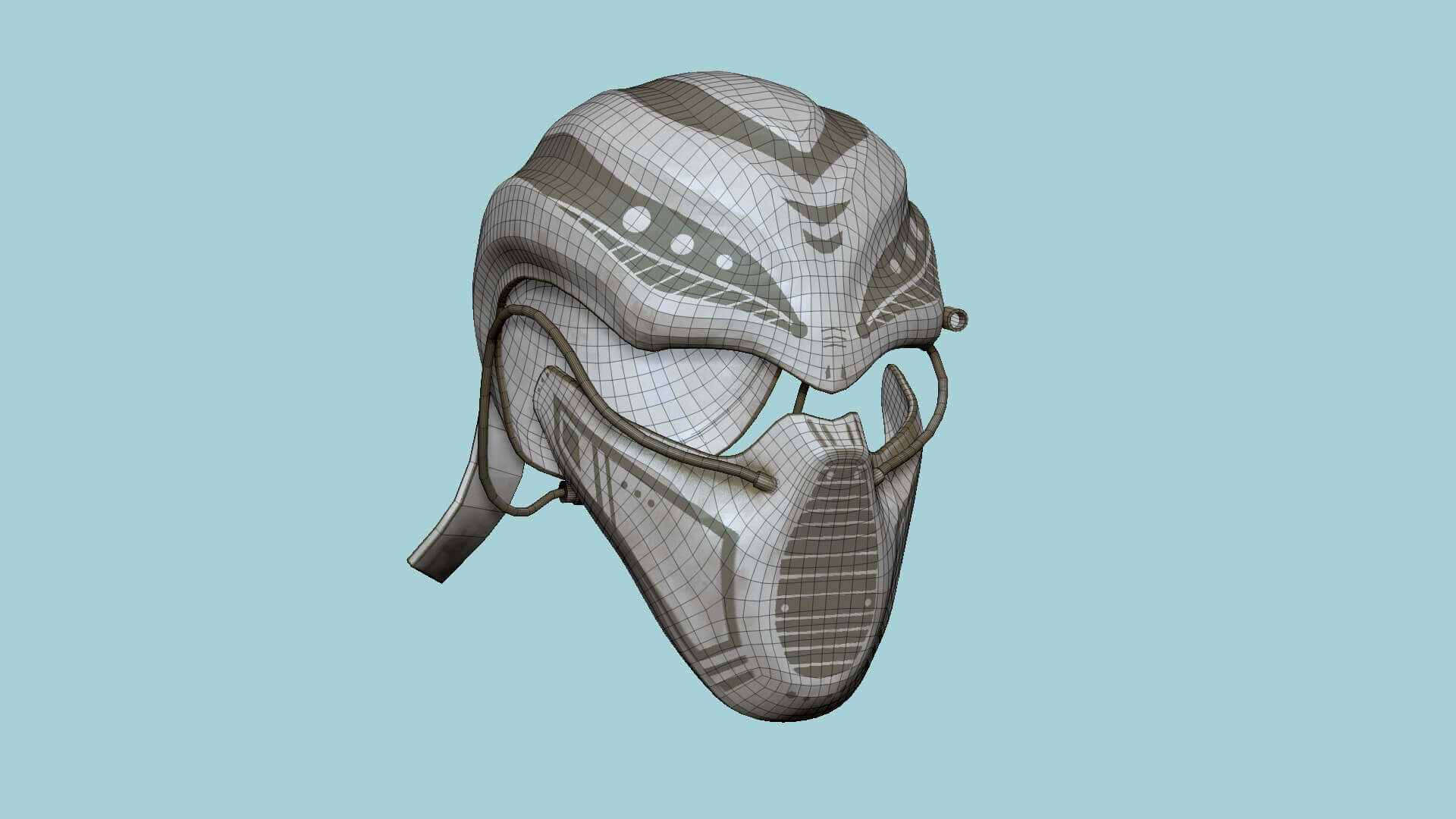 Sci-Fi Ninja Mask A 05 - Full White 3D Model by gsommer