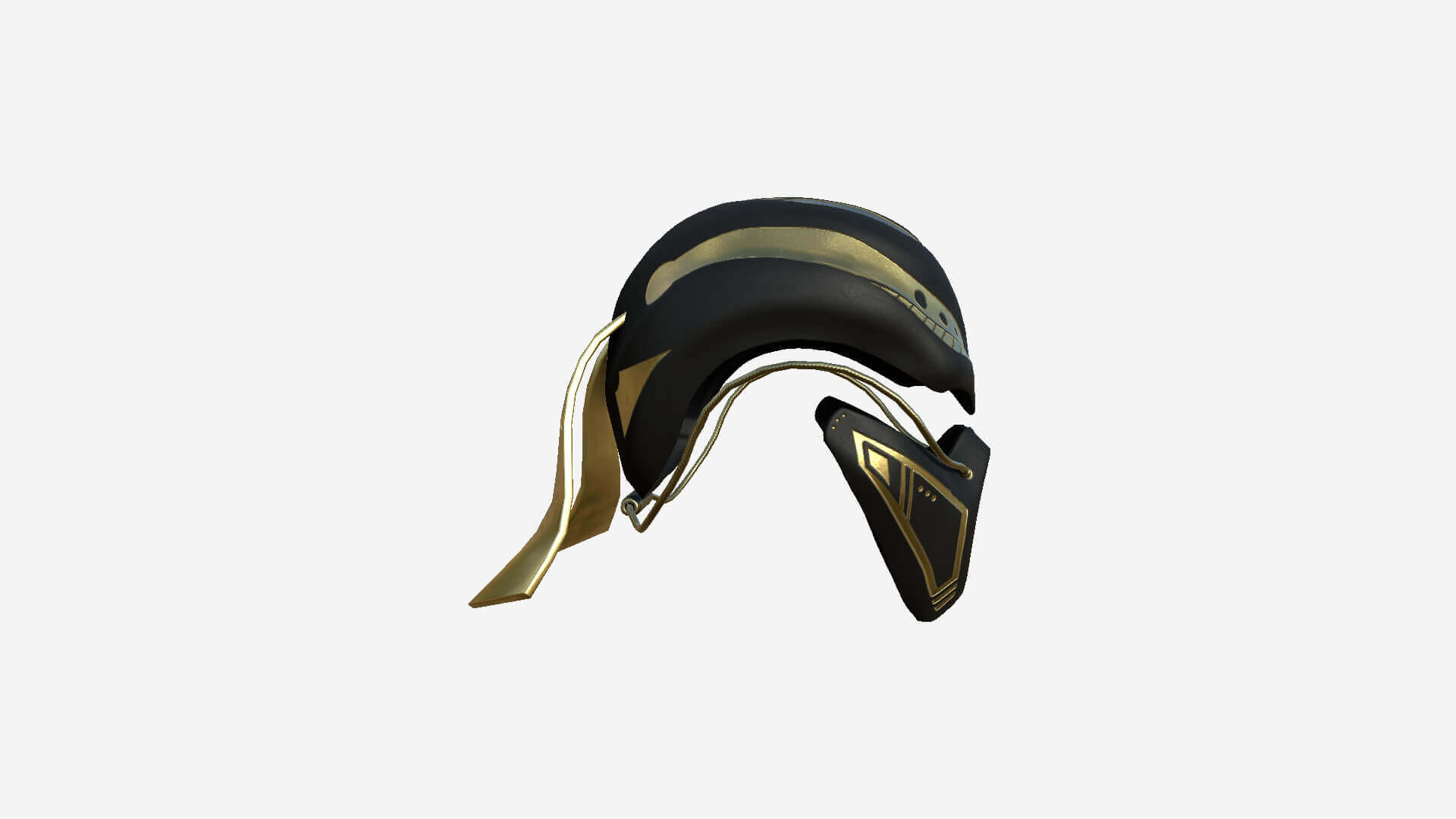 Sci-Fi Ninja Mask A 06 - Black and Gold 3D Model by gsommer