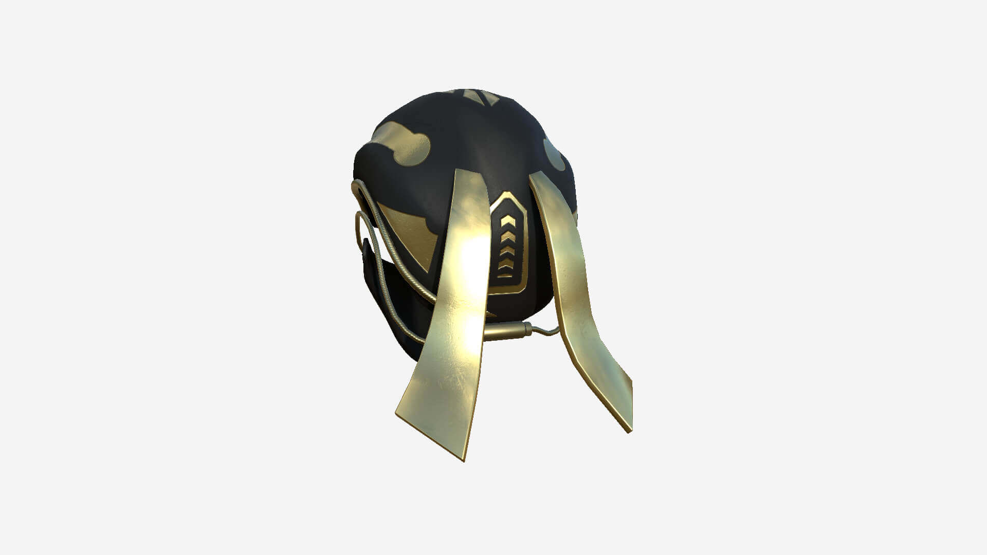 Sci-Fi Ninja Mask A 06 - Black and Gold 3D Model by gsommer