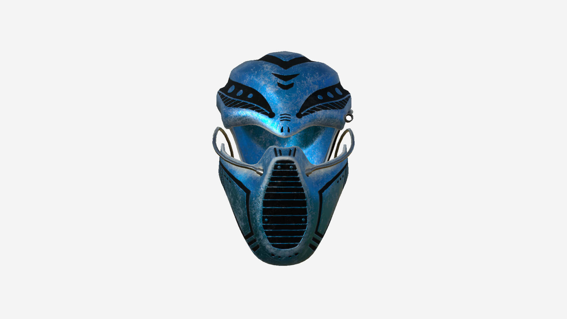 Sci-Fi Ninja Mask A 07 - Blue Metal 3D Model by gsommer