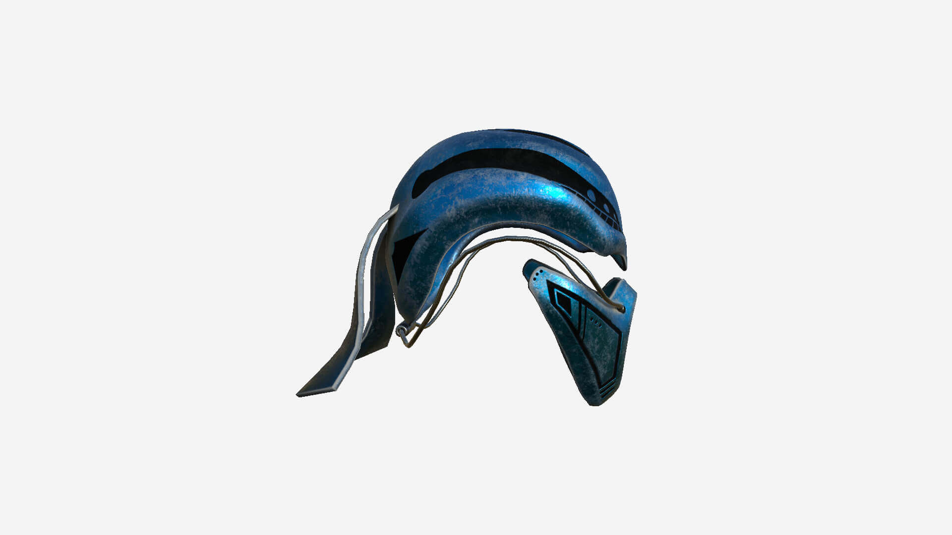 Sci-Fi Ninja Mask A 07 - Blue Metal 3D Model by gsommer