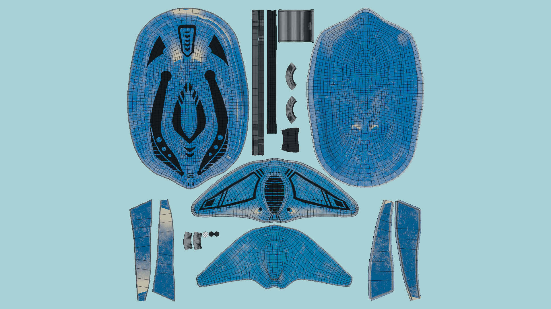 Sci-Fi Ninja Mask A 07 - Blue Metal 3D Model by gsommer