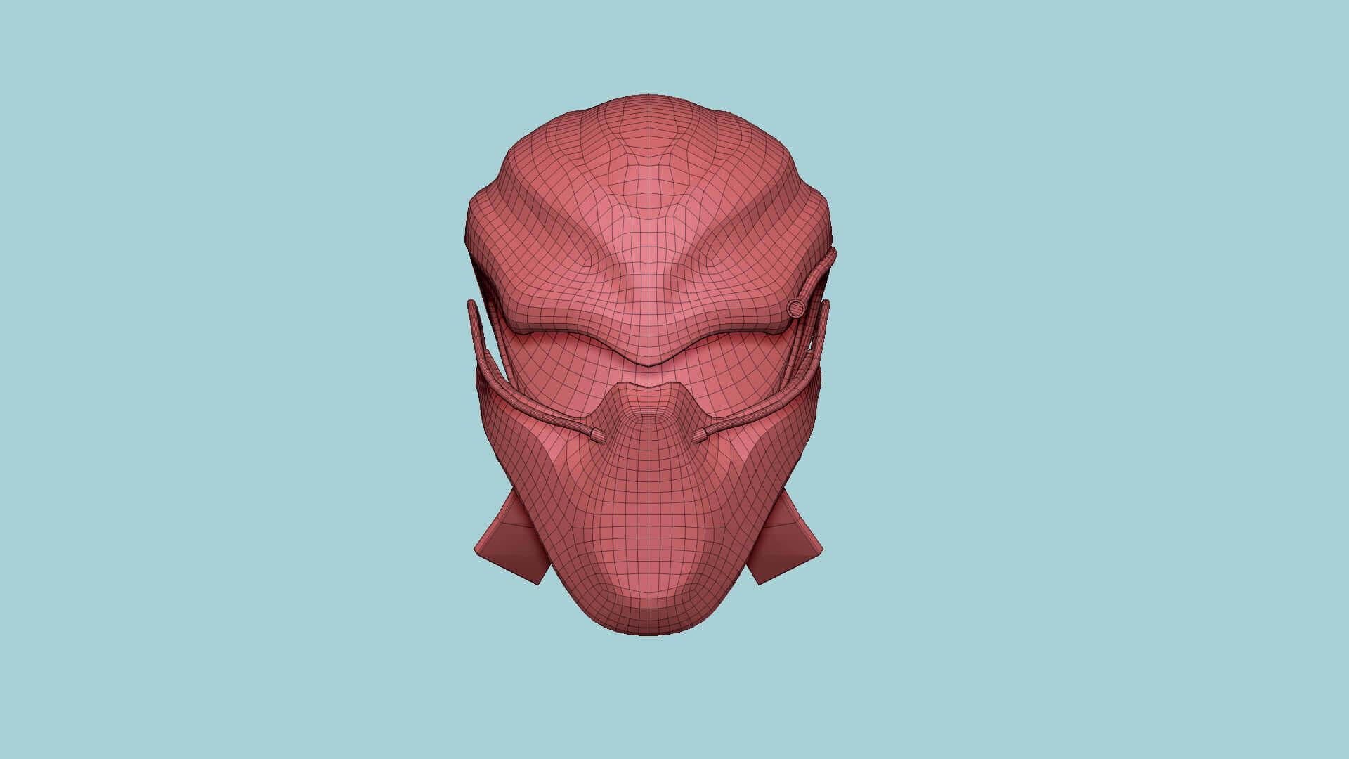 Sci-Fi Ninja Mask A 07 - Blue Metal 3D Model by gsommer