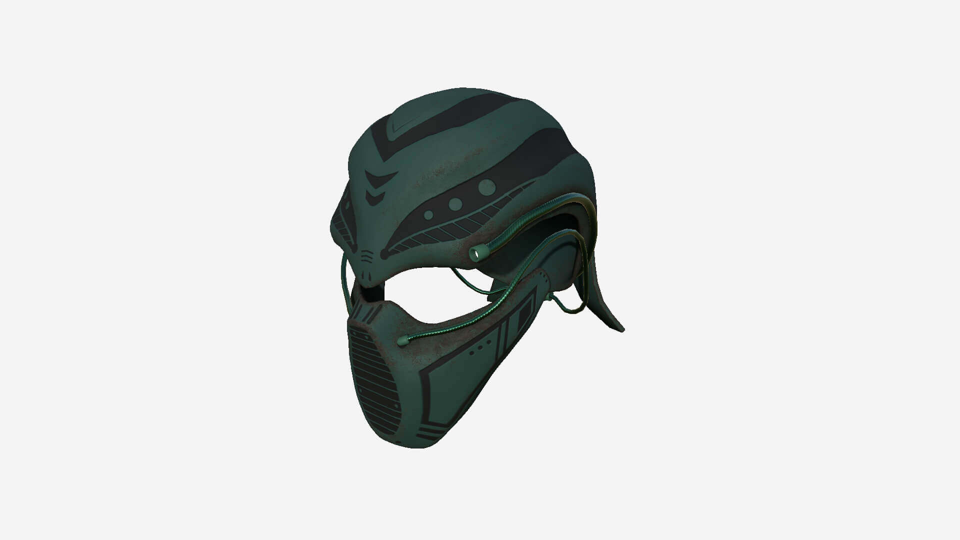 Sci-Fi Ninja Mask A 08 - Dark Green 3D Model by gsommer