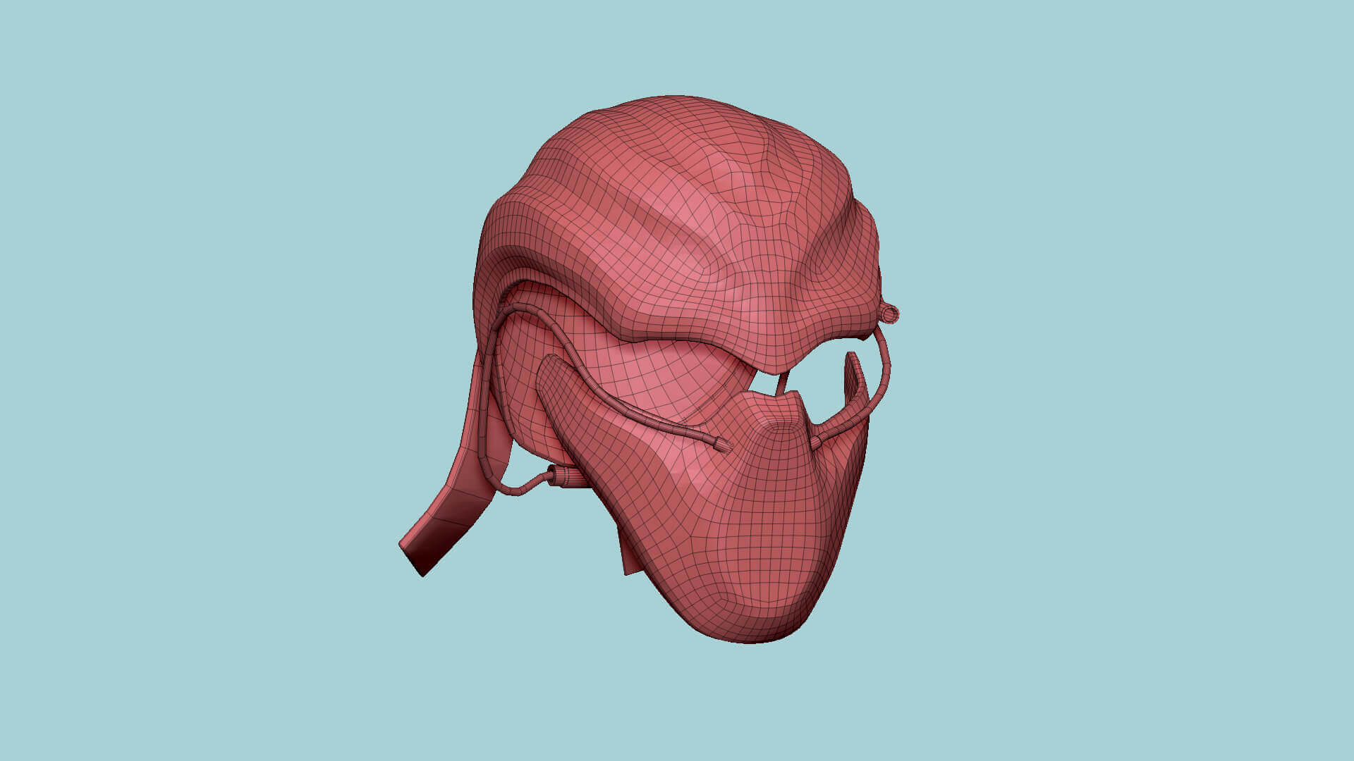 Sci-Fi Ninja Mask A 08 - Dark Green 3D Model by gsommer