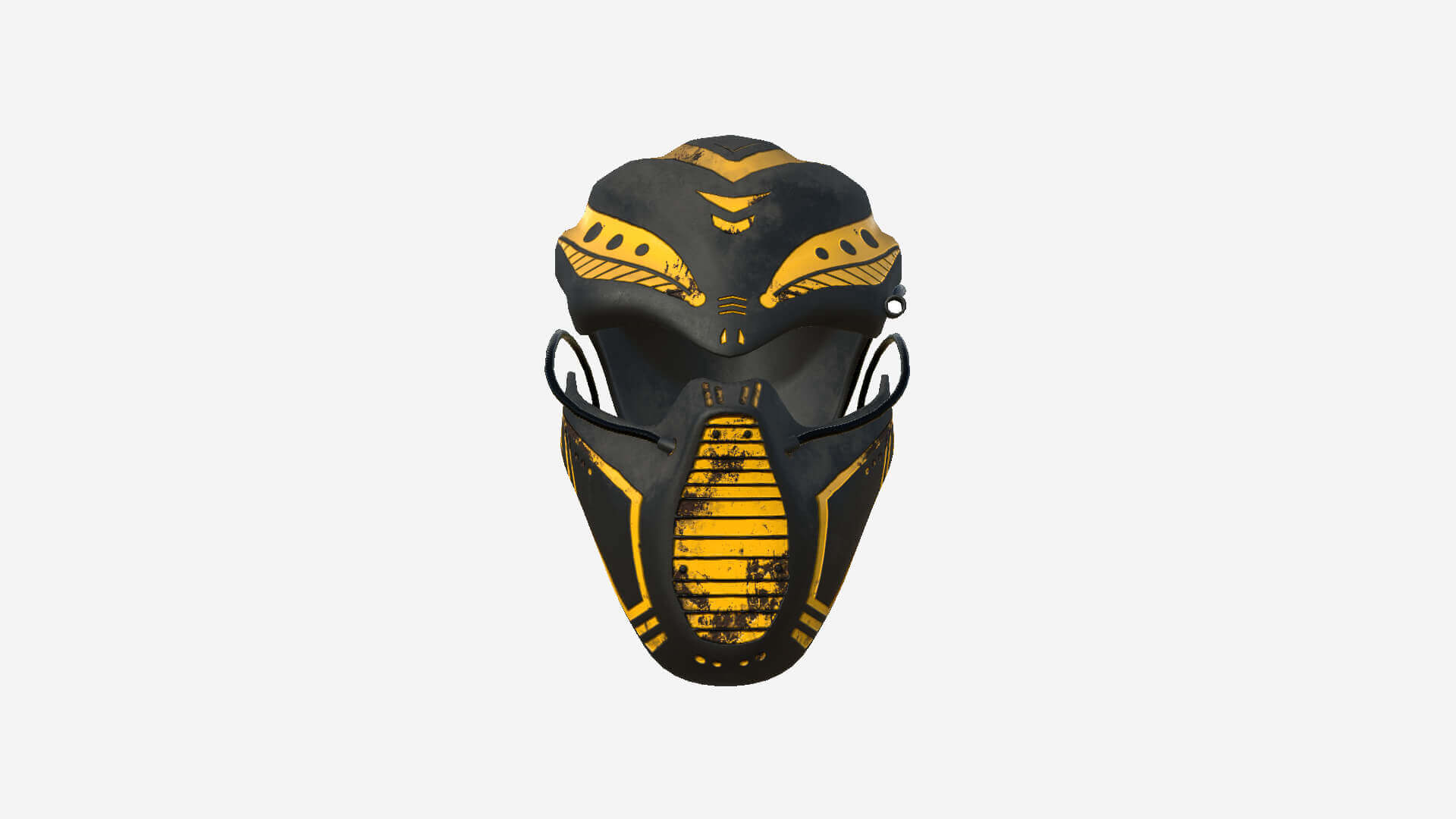 Sci-Fi Ninja Mask A 09 - Black and Yellow 3D Model by gsommer