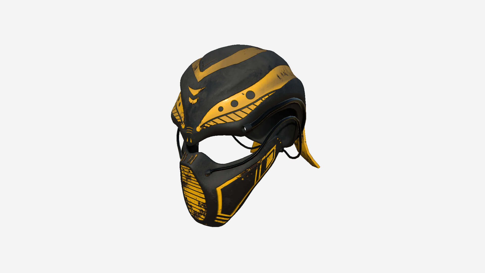 Sci-Fi Ninja Mask A 09 - Black and Yellow 3D Model by gsommer