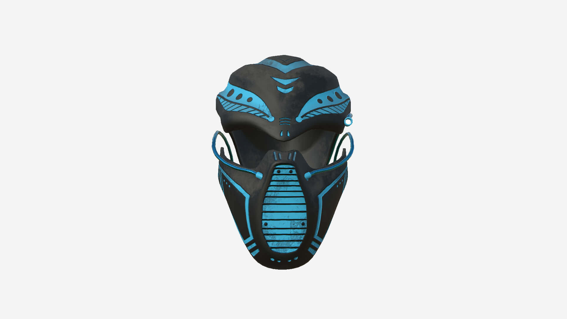 Sci-Fi Ninja Mask A 10 - Black and Blue 3D Model by gsommer