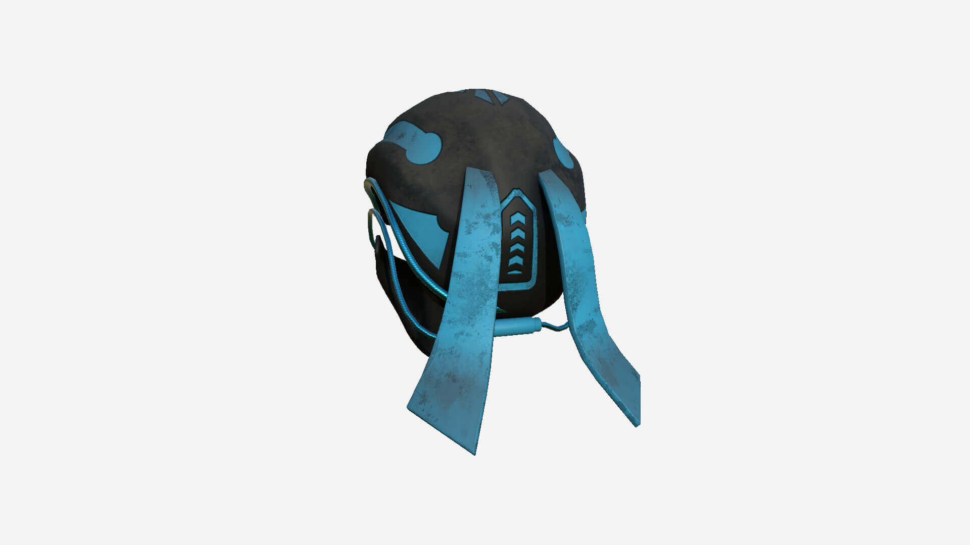 Sci-Fi Ninja Mask A 10 - Black and Blue 3D Model by gsommer