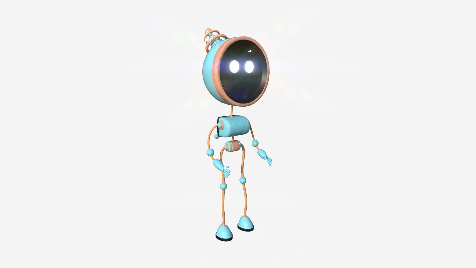 Sci-Fi Robot Model D 01 - Orange and Blue by gsommer