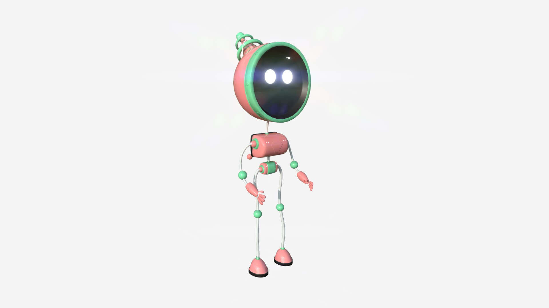 Sci-Fi Robot Model D 04 - Pink Green by gsommer