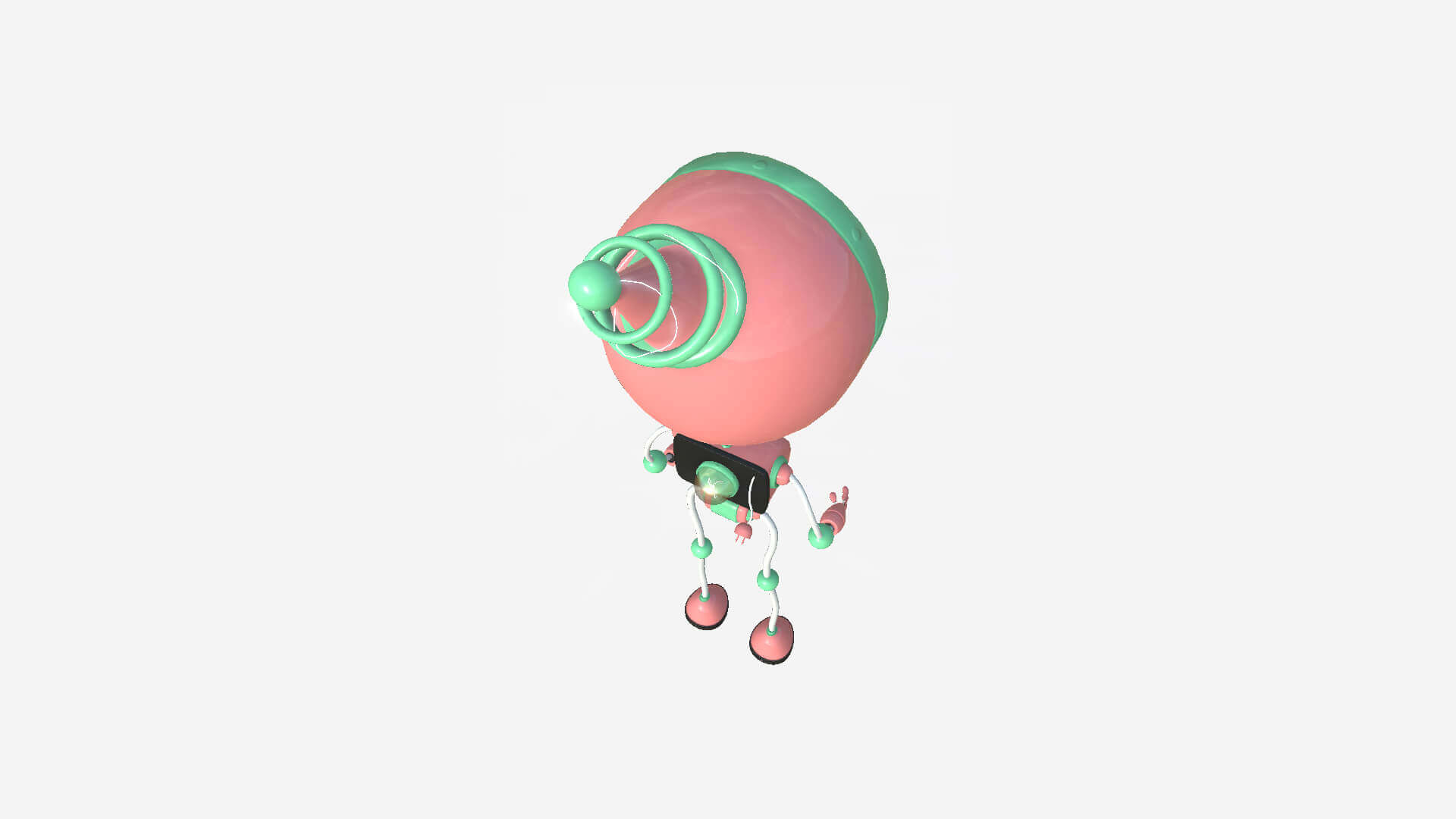 Sci-Fi Robot Model D 04 - Pink Green by gsommer