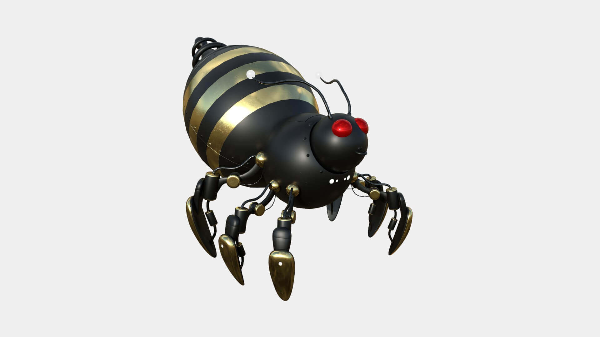 Sci-Fi Robot Model E 05 - Black and Gold by gsommer