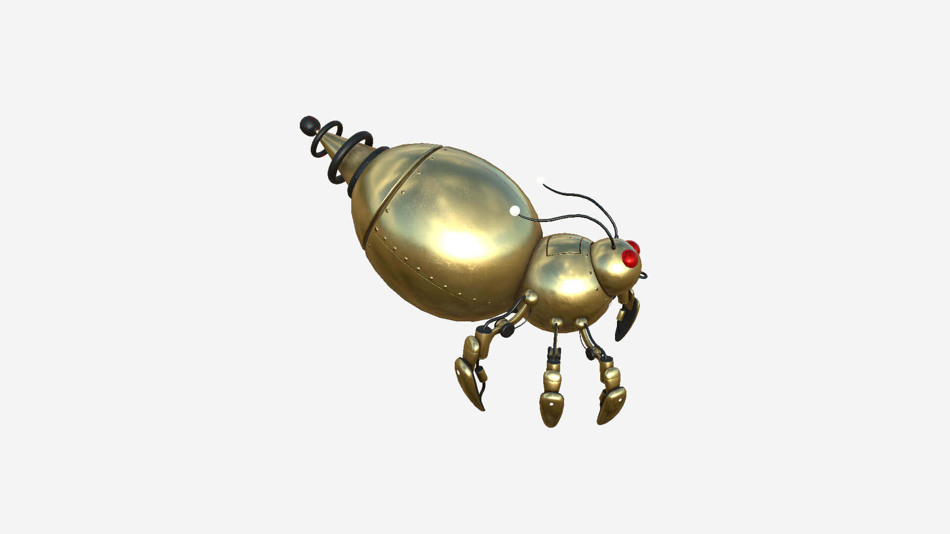 Sci-Fi Robot Model E 08 - Gold by gsommer