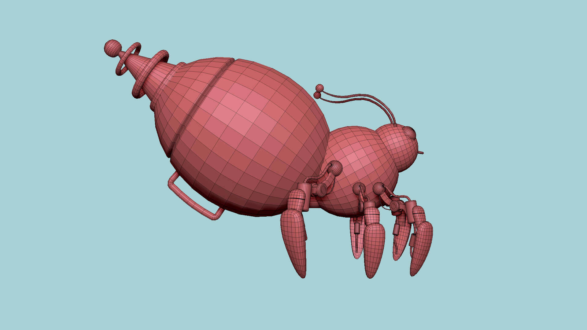 Sci-Fi Robot Model E 09 - Red Paint by gsommer