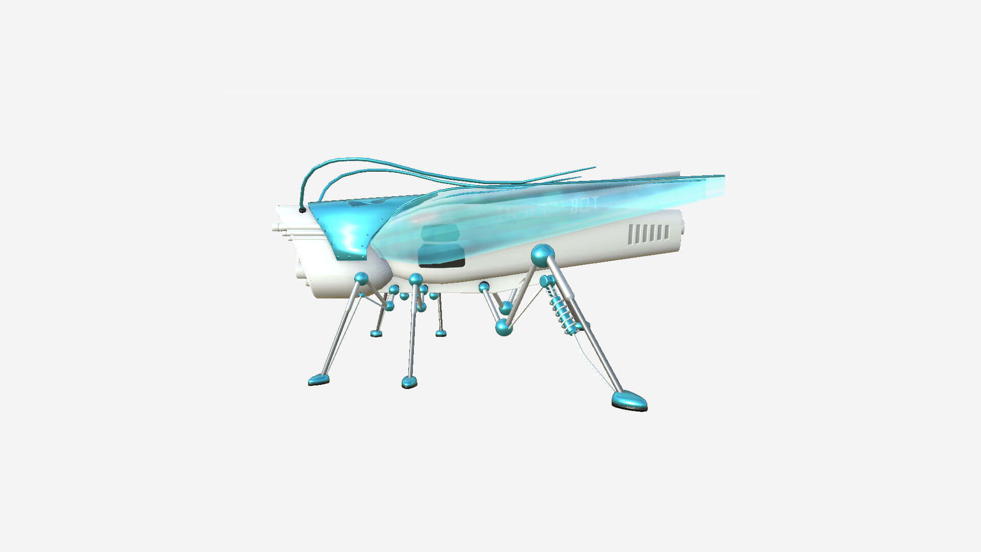 Sci-Fi Robot Model F 04 - White and Blue by gsommer