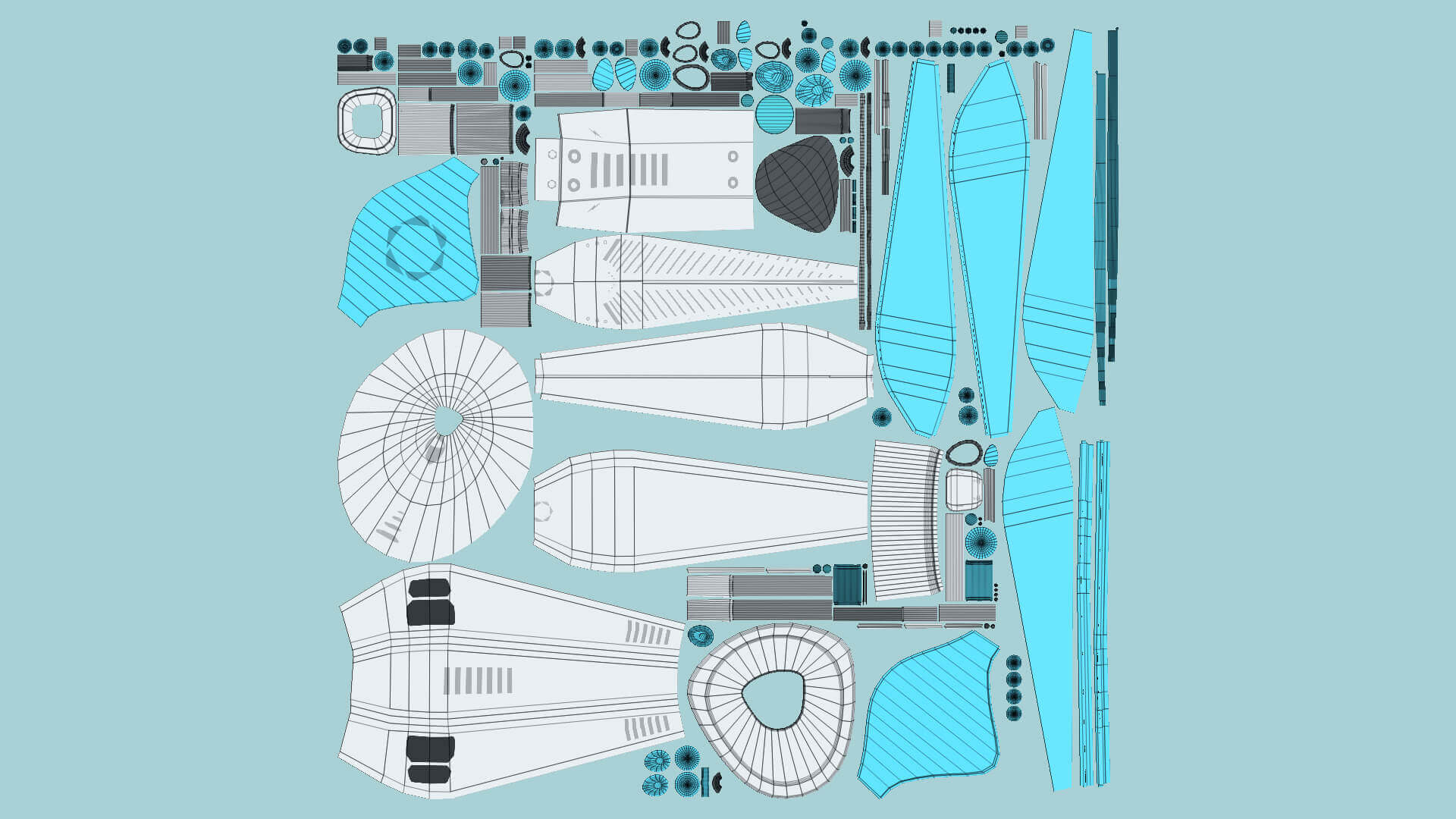 Sci-Fi Robot Model F 04 - White and Blue by gsommer